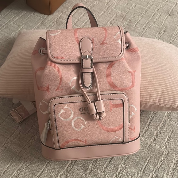 Guess | Bags | Guess Pink Backpack With Feminine Design | Poshmark